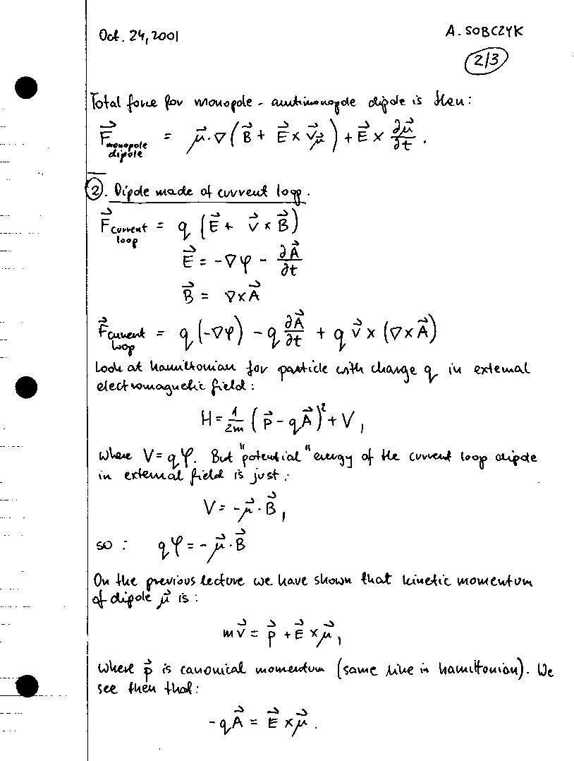 PHY 505 Lecture Notes: Set 9b PHY 505 Lecture Notes: Set 9b